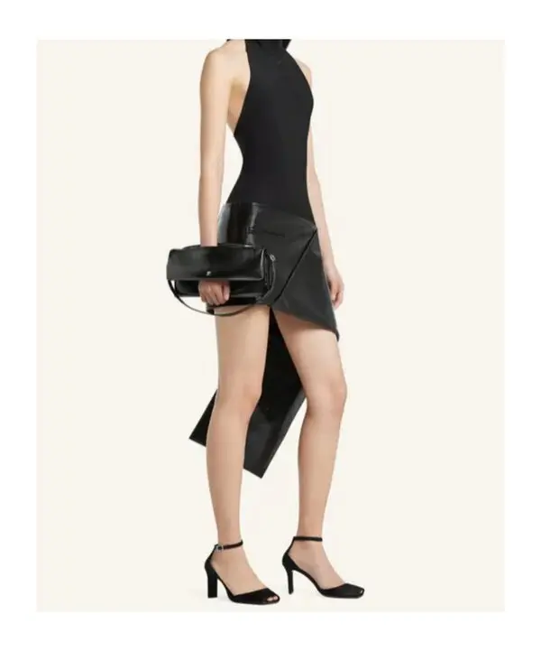 COURREGES Naplack Leather Clutch Bag - Black