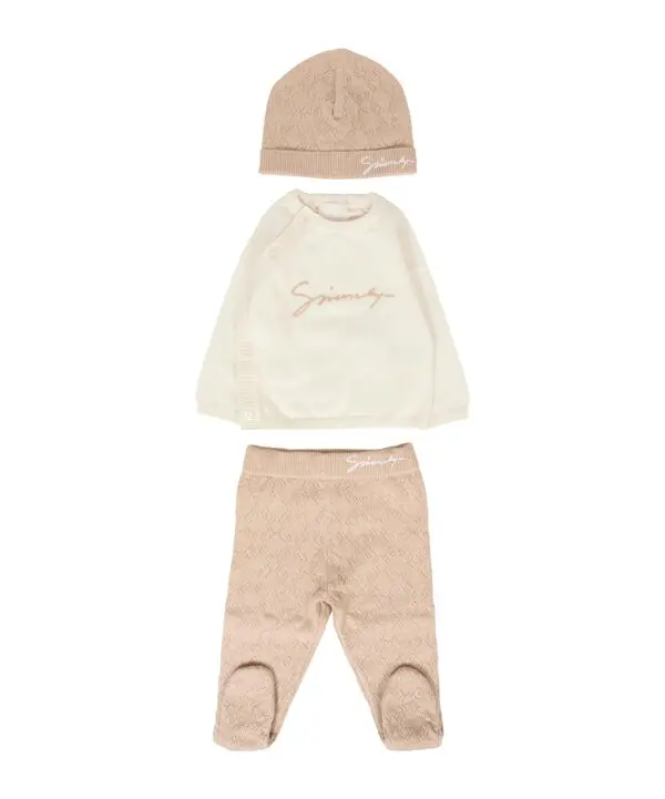 Givenchy Three-piece Logo Embroidered Set - Nude