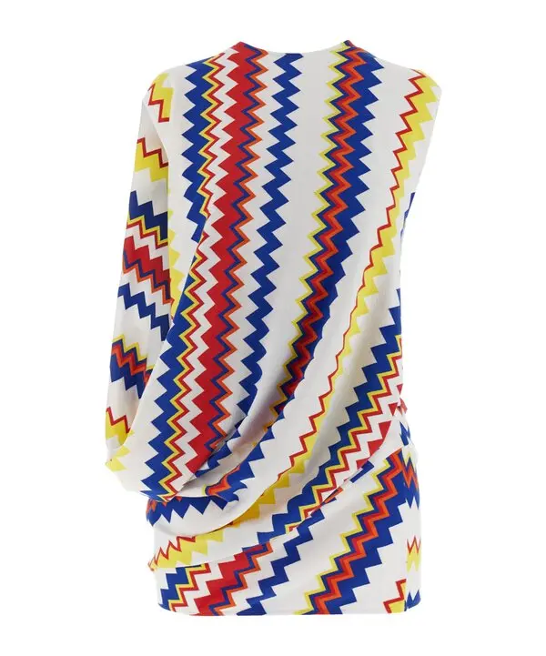 Missoni Zigzag Draped Top With Ruffles
