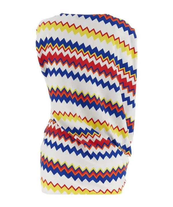Missoni Zigzag Draped Top With Ruffles