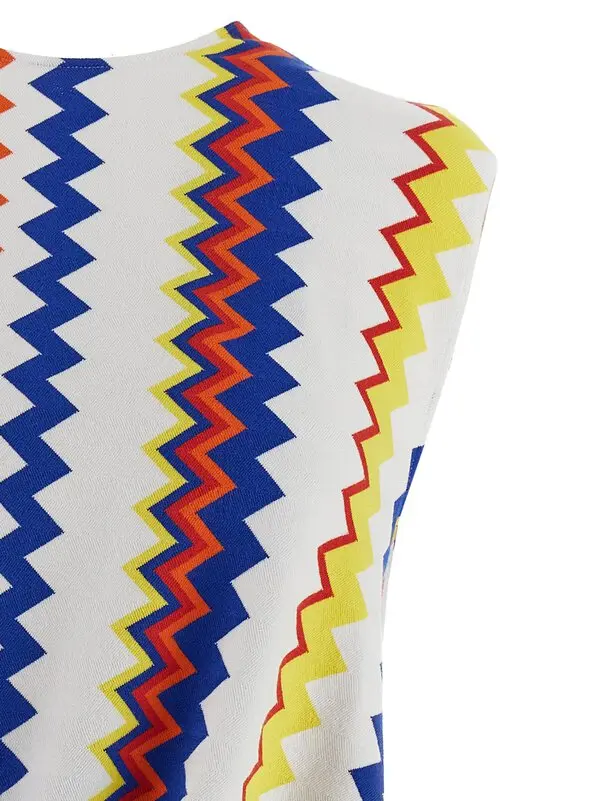 Missoni Zigzag Draped Top With Ruffles