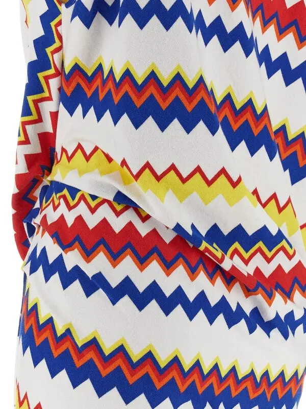 Missoni Zigzag Draped Top With Ruffles