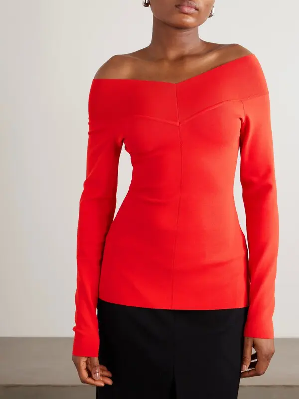 Stella McCartney Bardot Off-shoulder Patchwork Top