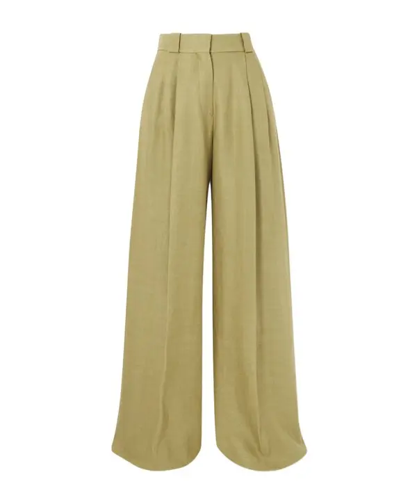 BLAZÉ MILANO High-waisted Wide-leg Pants - Nude