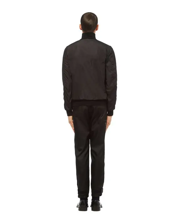 Prada Logo Plaque Reversible Bomber Jacket