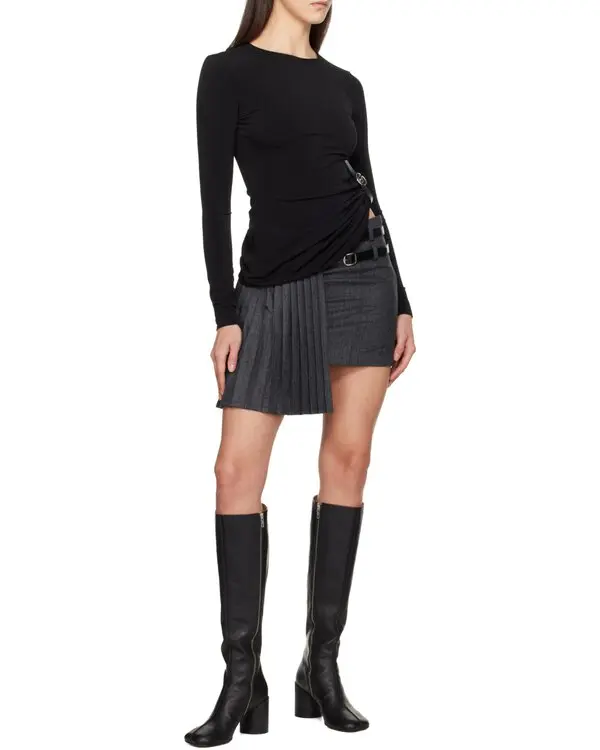 Coperni Pleated Mini Skirt With Buckled Belt