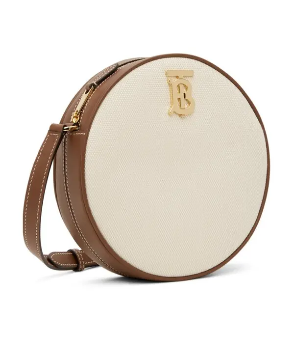 Burberry Monogram Canvas Crossbody Bag - Nude
