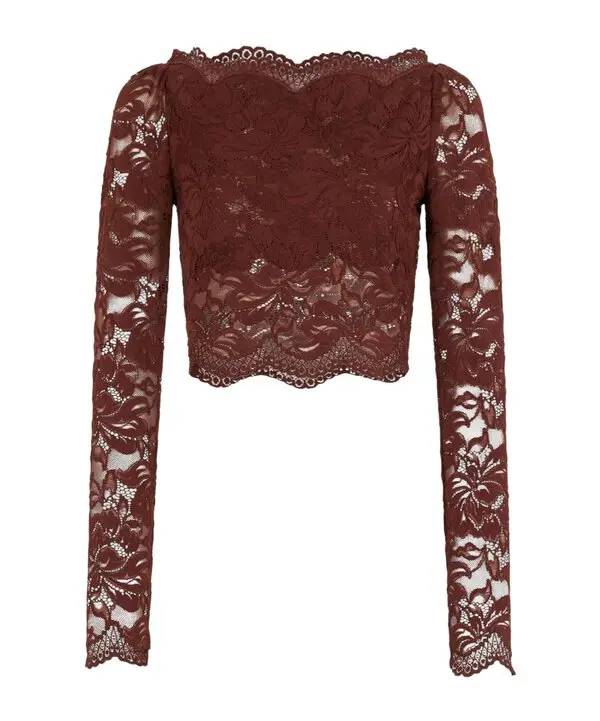 Rabanne Off-shoulder Lace Crop Top