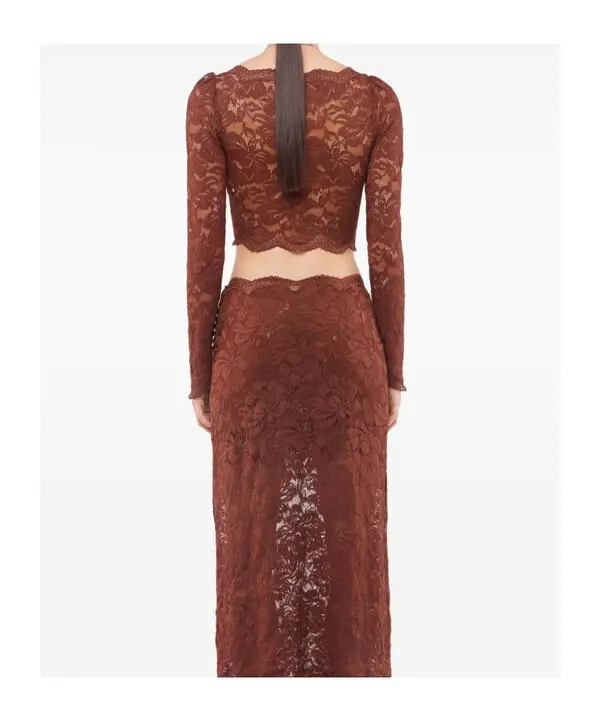 Rabanne Off-shoulder Lace Crop Top
