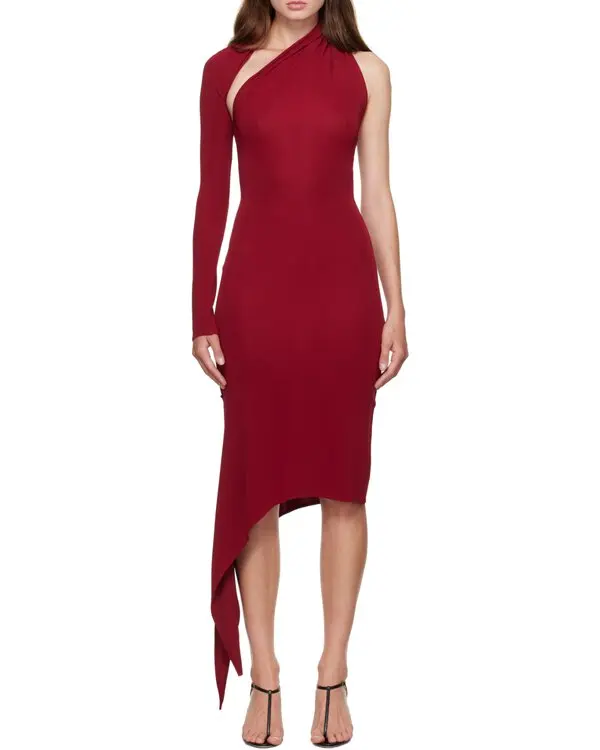 COURREGES Asymmetrical One-shoulder Dress With Extended Hem