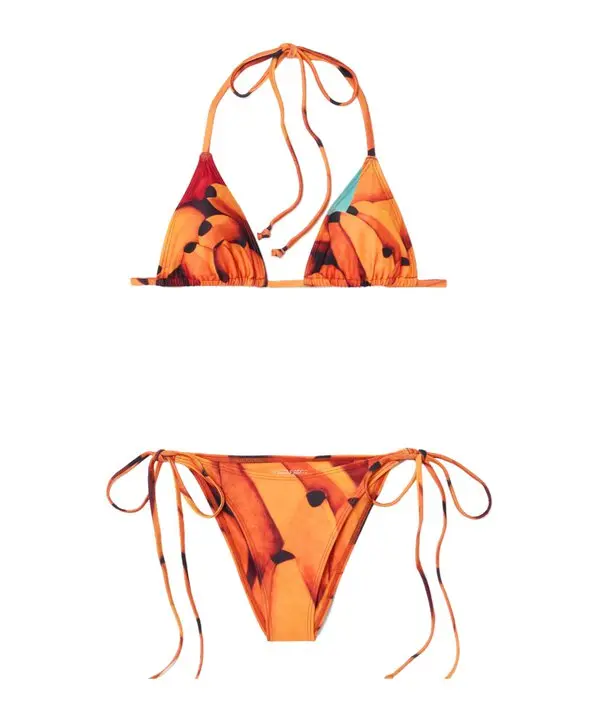 DONDE ESTEBAN Banana Print Triangle Bikini - Orange