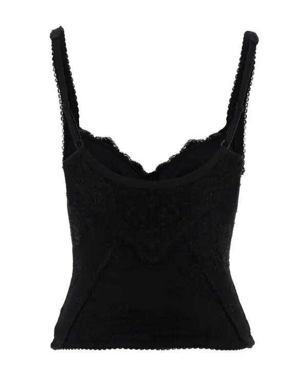 Balenciaga Lace Detailed Sleeveless Bustier Top