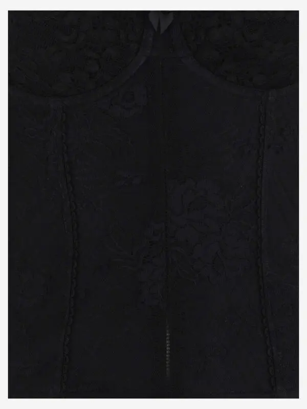 Balenciaga Lace Detailed Sleeveless Bustier Top