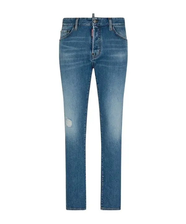Dsquared2 Straight Leg Distressed Jeans - Blue