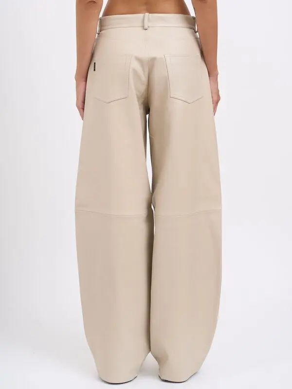 HAIKURE Bethany Wide-leg Leather Trousers - Nude