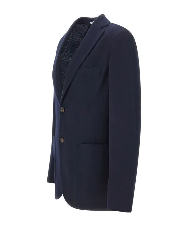 Eleventy Soft Slim-fit Blazer With Logo Button Closure - Black