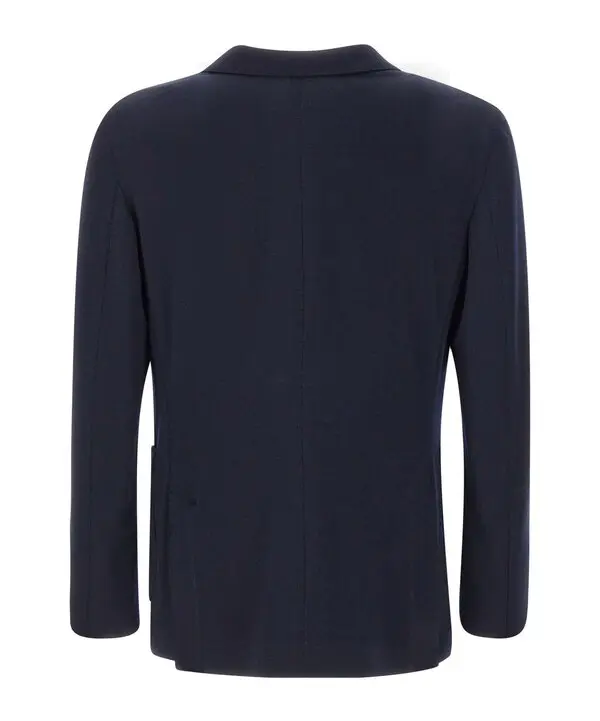Eleventy Soft Slim-fit Blazer With Logo Button Closure - Black