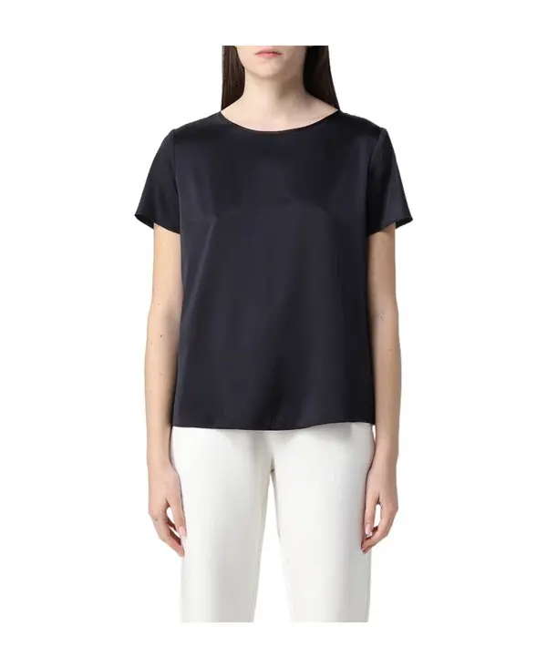 Emporio Armani Crewneck Lightweight Satin T-shirt - Black