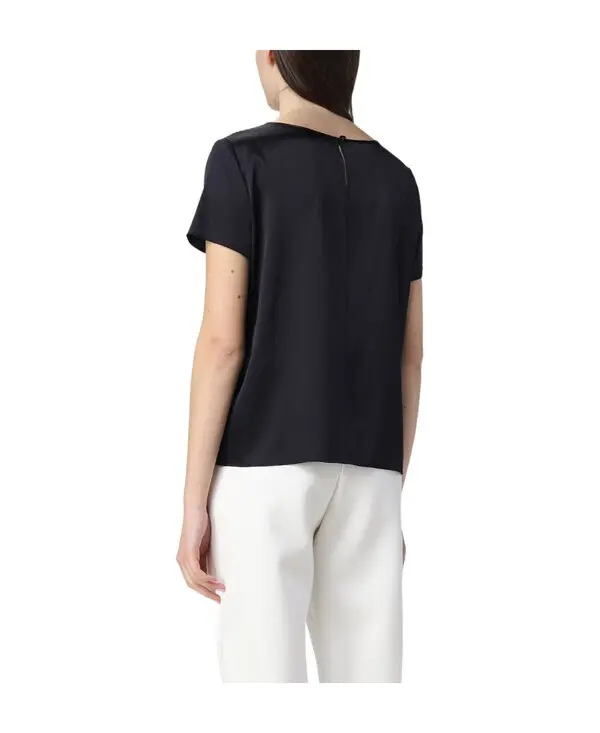 Emporio Armani Crewneck Lightweight Satin T-shirt - Black
