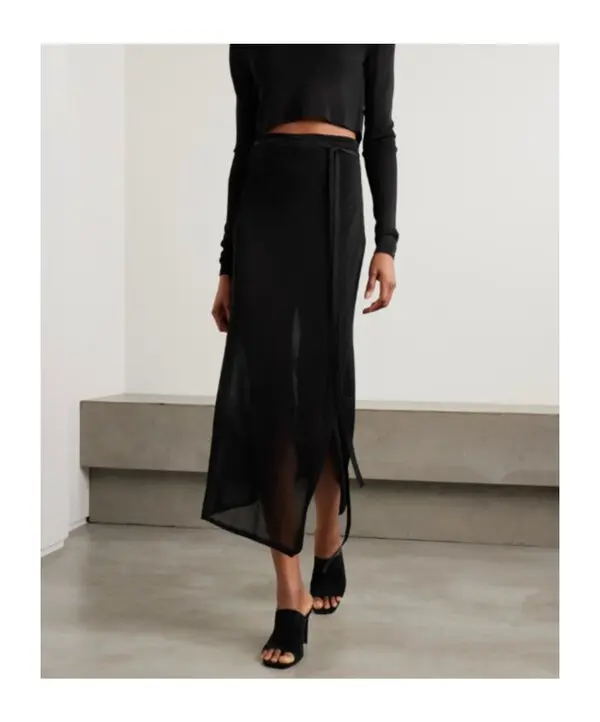 THE FRANKIE SHOP Alsen Knitted Midi Wrap Skirt