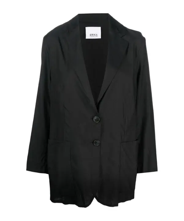 Erika Cavallini Oversized Single-breasted Blazer - Black