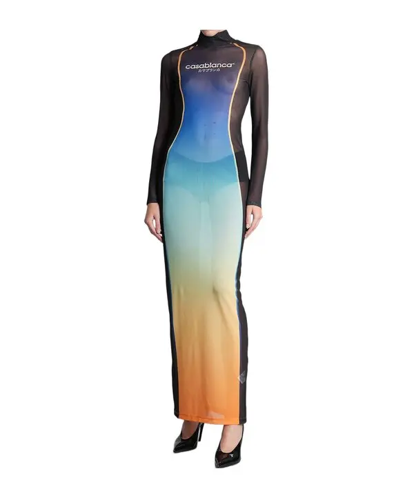 Casablanca Gradient Effect Long Dress