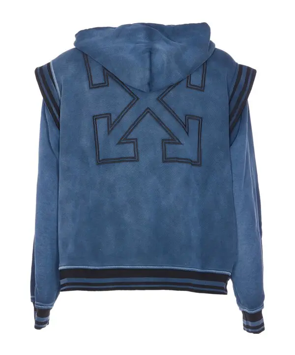 Off-White Button-up Drawstring Hoodie