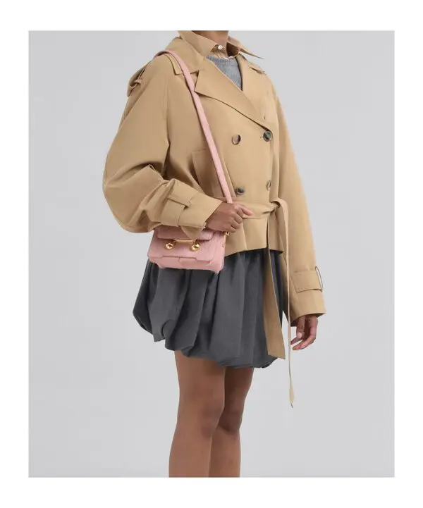 Marni Double-breasted Short Trench Jacket With Detachable Waistband