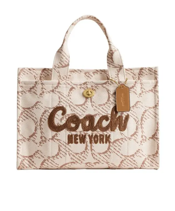 COACH Cargo Monogrammed Tote Bag - Nude