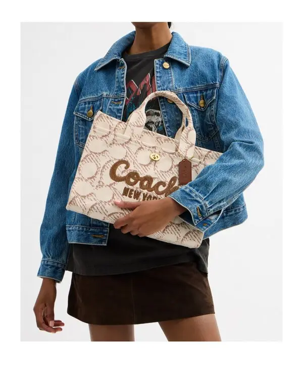 COACH Cargo Monogrammed Tote Bag - Nude