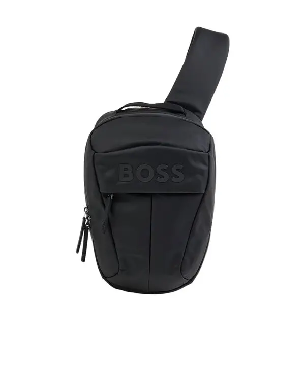 Hugo Boss Logo-appliqué Single-strap Backpack - Black