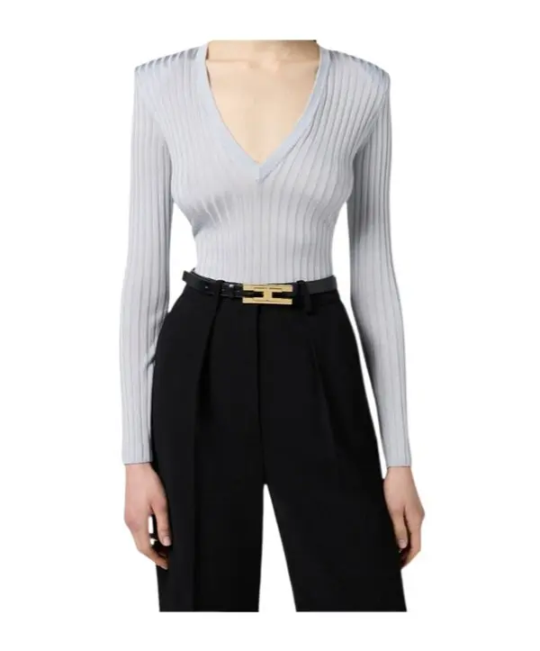 Elisabetta Franchi Long-sleeved V-neck Jumper