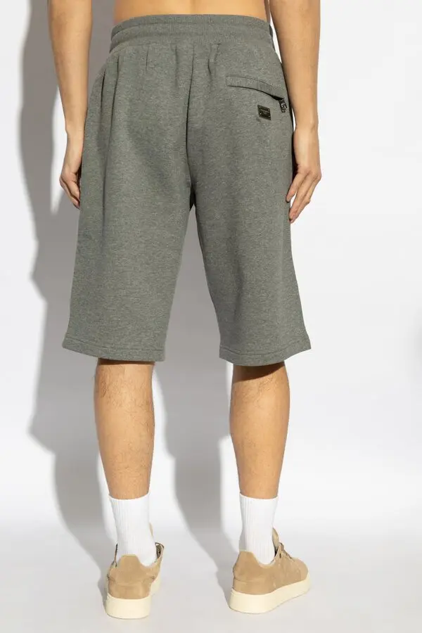 Dolce & Gabbana Logo Plaque Bermuda Shorts - Gray