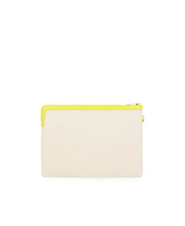 Celine Small Pouch With Strap In Textile With Print And Calfskin