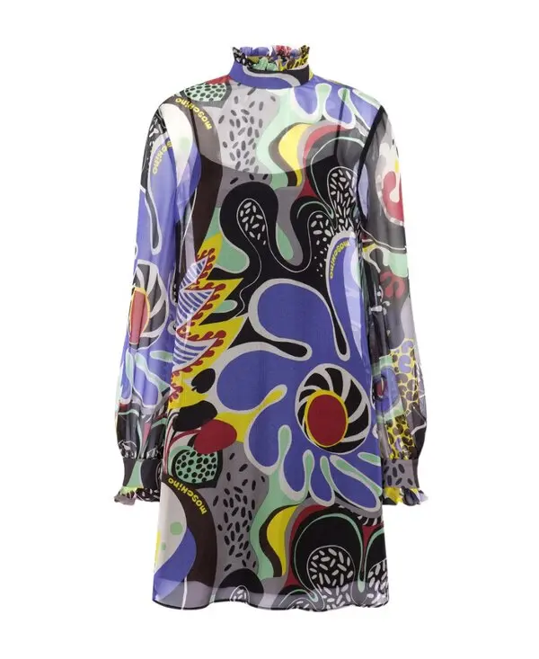 Moschino Long-sleeved Dress With Ruffled Details