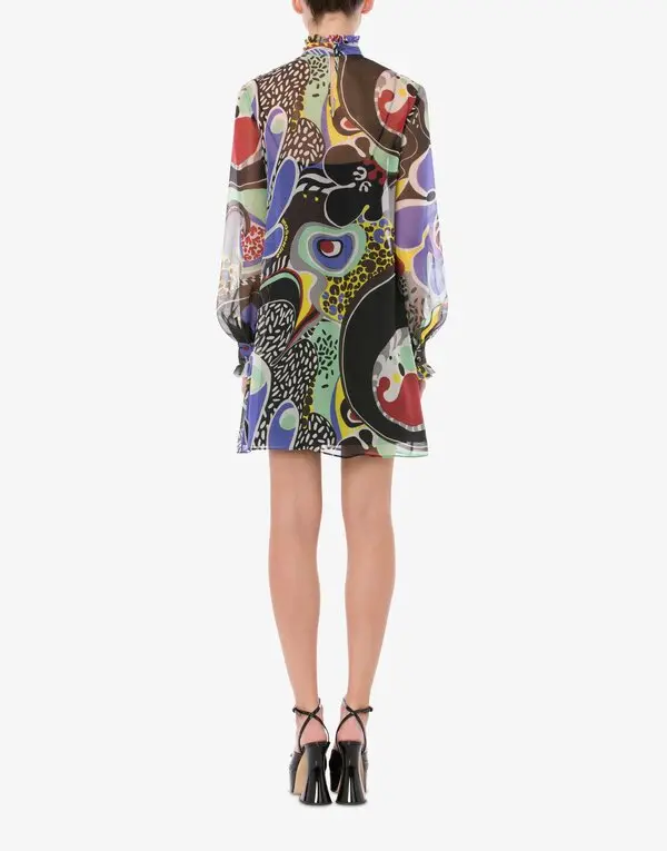 Moschino Long-sleeved Dress With Ruffled Details