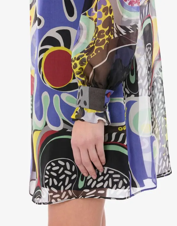 Moschino Long-sleeved Dress With Ruffled Details