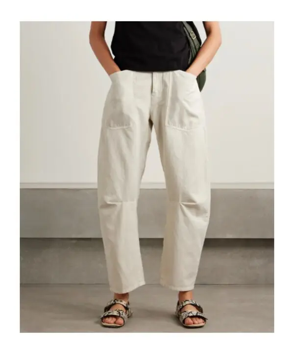 NILI LOTAN Shon Cotton And Linen-blend Twill Tapered Pants - Ecru