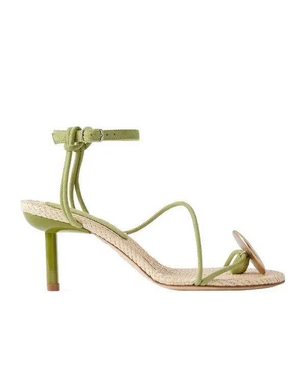 Christopher Esber Embellished Suede Sandals - Nude