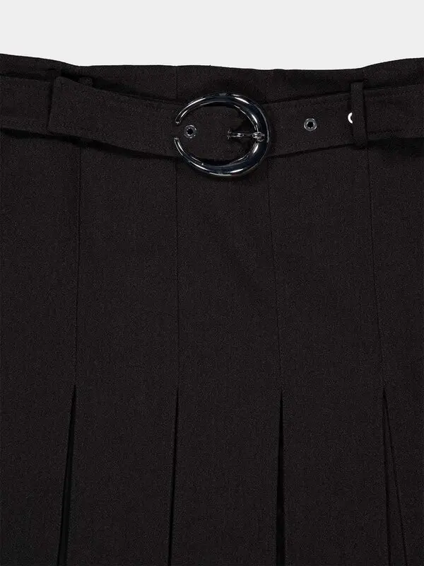 Rabanne Belted Pleated Midi Skirt