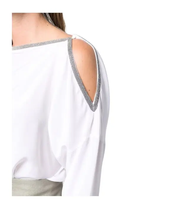 Brunello Cucinelli Cold Shoulder Blouse