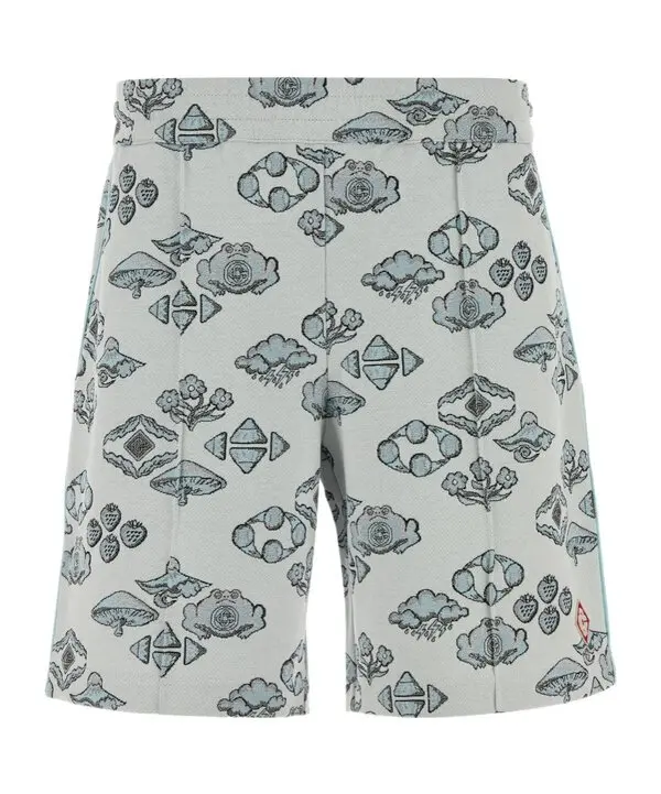 Casablanca Pleated Stretch Jacquard Bermuda Shorts - Gray