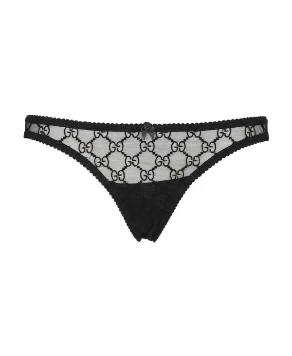 Gucci Logo Lace Briefs - Black