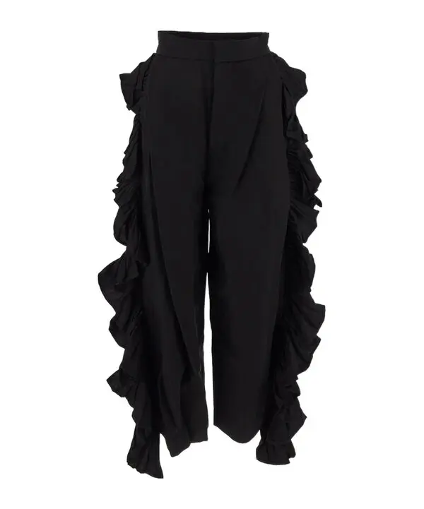 UMA WANG Ruffled Trim Trousers