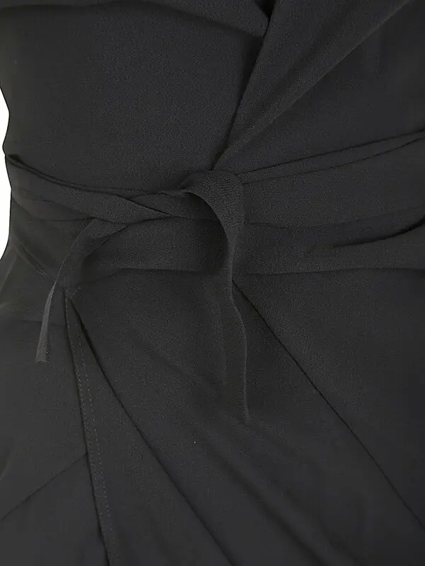 Rick Owens V-neck Wrap Midi Dress - Black