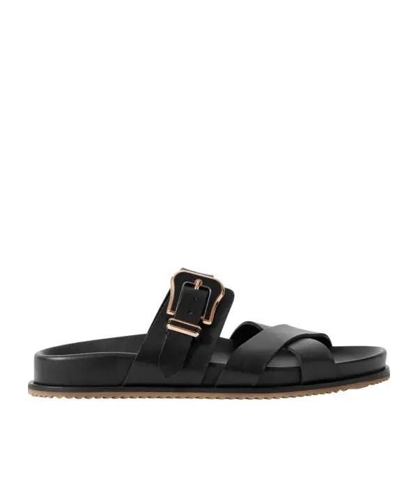 Gabriela Hearst Circe Leather Slides - Black