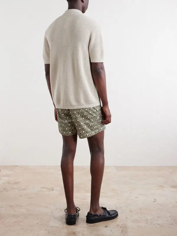 Onia Camp-collar Linen, Silk And Cotton-blend Shirt - Neutrals