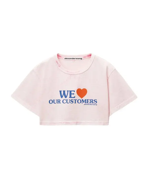 Alexander Wang Cropped T-shirt With "we Love Our Customers" Print