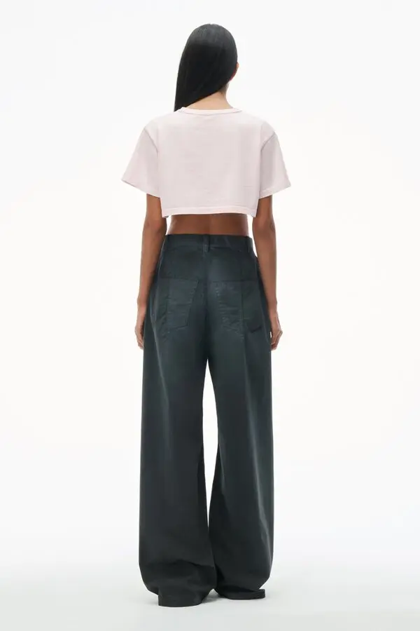 Alexander Wang Cropped T-shirt With "we Love Our Customers" Print