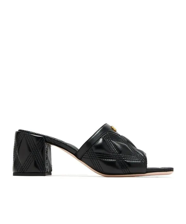 Valentino Garavani Vlogo Signature Quilted Block Heel Mules